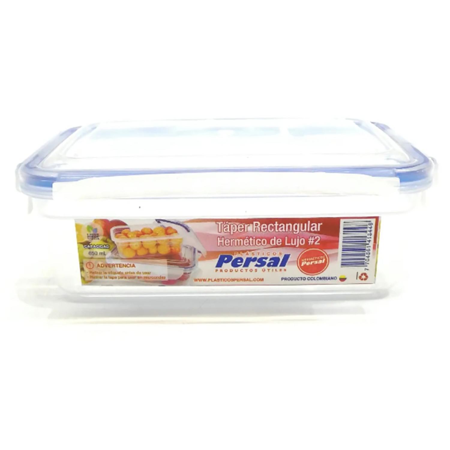 RECIPIENTE RECTANGULAR HERMETICO N2 0,65L PERSAL – DISTRIBUCIONES ...