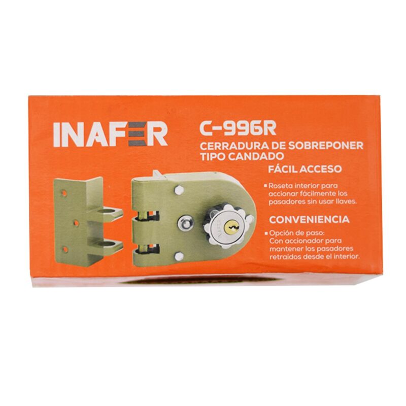 CHAPA CANDADO INAFER IZQUIERDA SOBREPONER CON ROSETA (996R)(6996RLH ...